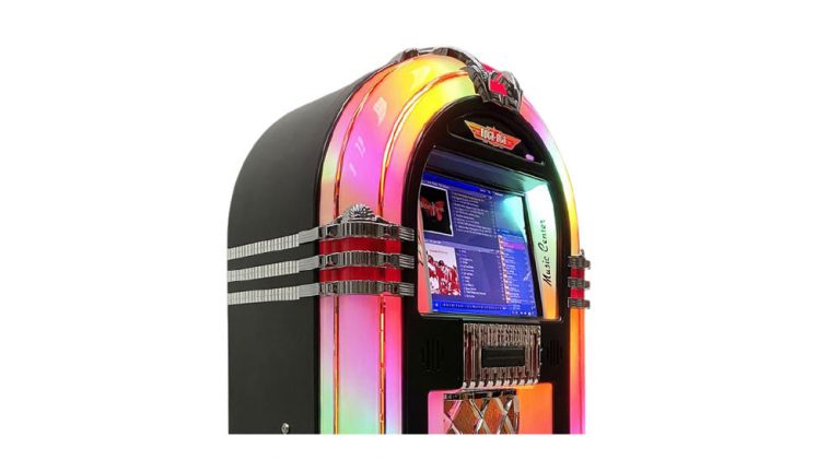 Rock-Ola Bubbler Digital Music Center in Black Jukebox • Quality Billiards